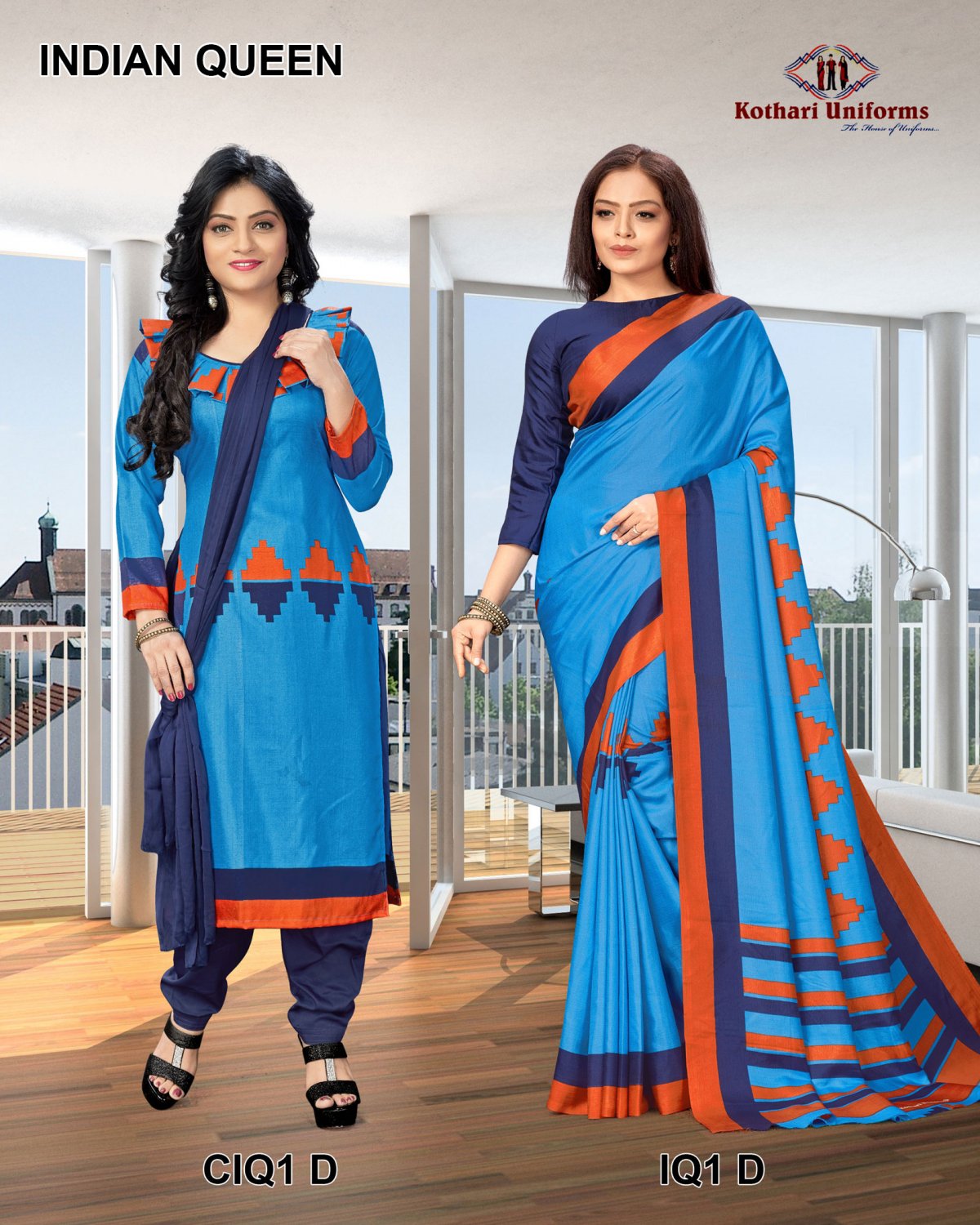 Indian Queen - IQ1D | KOTHARI UNIFORMS | Uniform Sarees