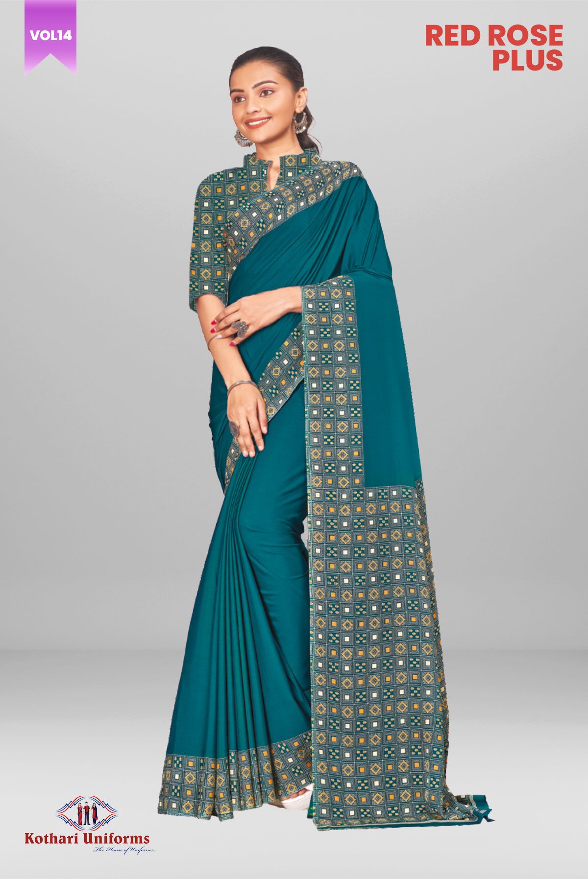 RPS3B - Uniform Sarees | Kothari Uniforms | Red Rose Plus