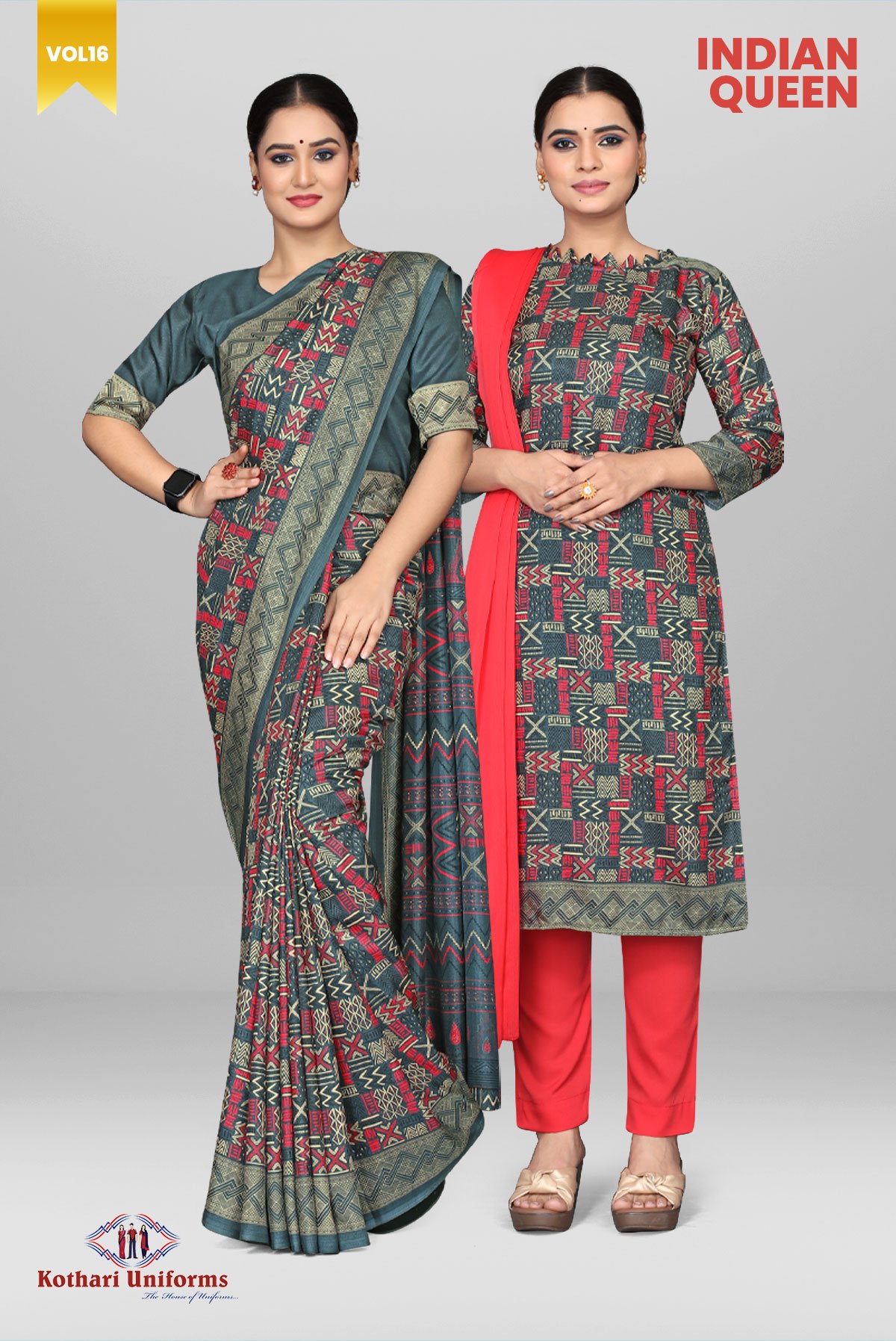 IQ14C - Saree Salwar Uniform Combo | Kothari Uniforms | Indian Queen