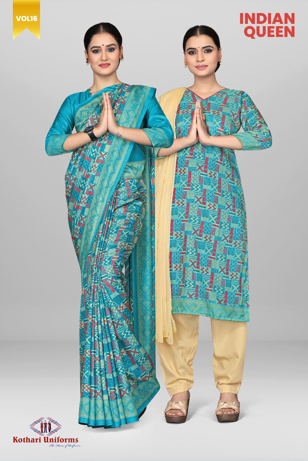 IQ14D - Saree Salwar Uniform Combo | Kothari Uniforms | Indian Queen