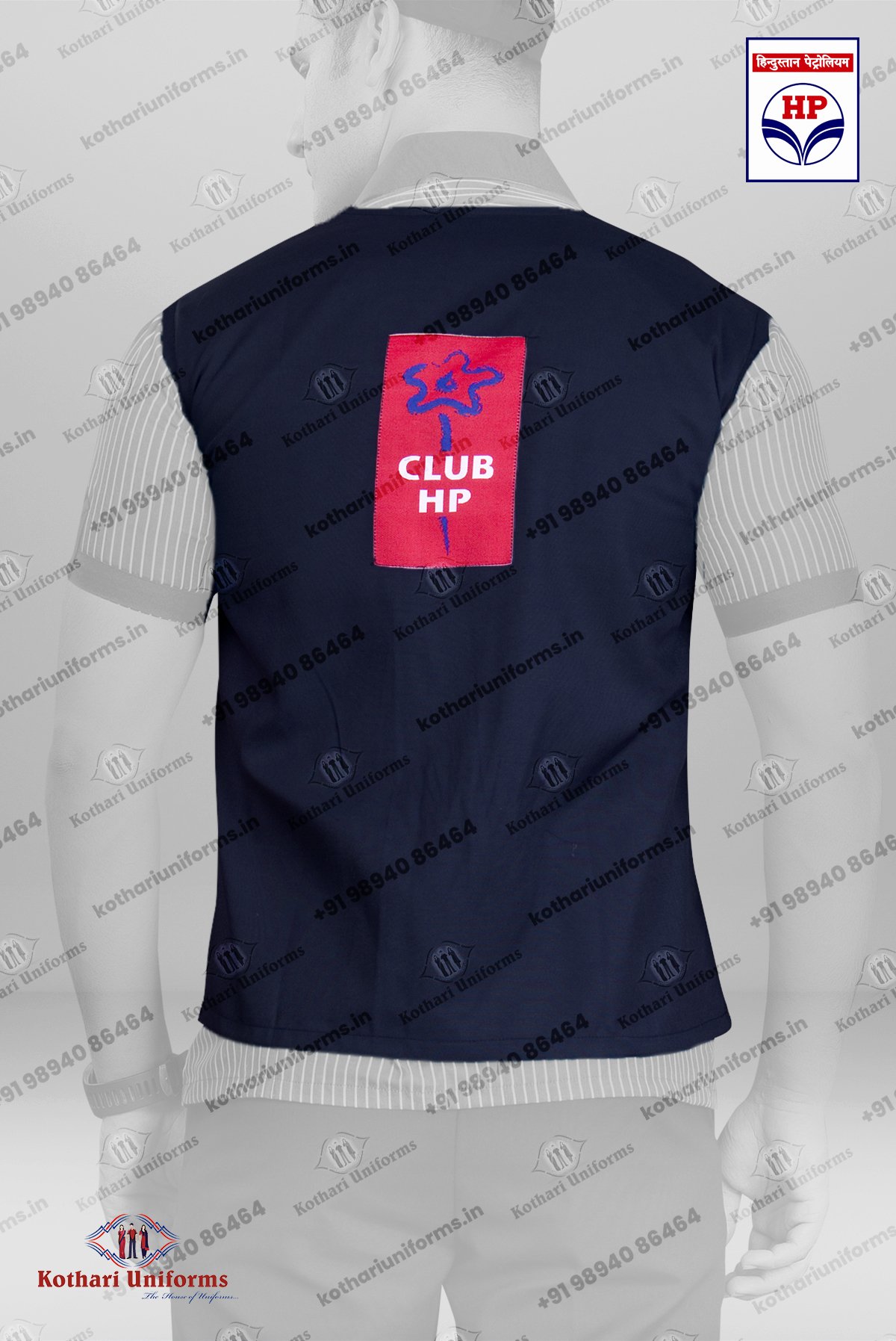 HPCL Navy Blue Sleeveless Waist Coat | HPCL Uniforms | Hindustan ...