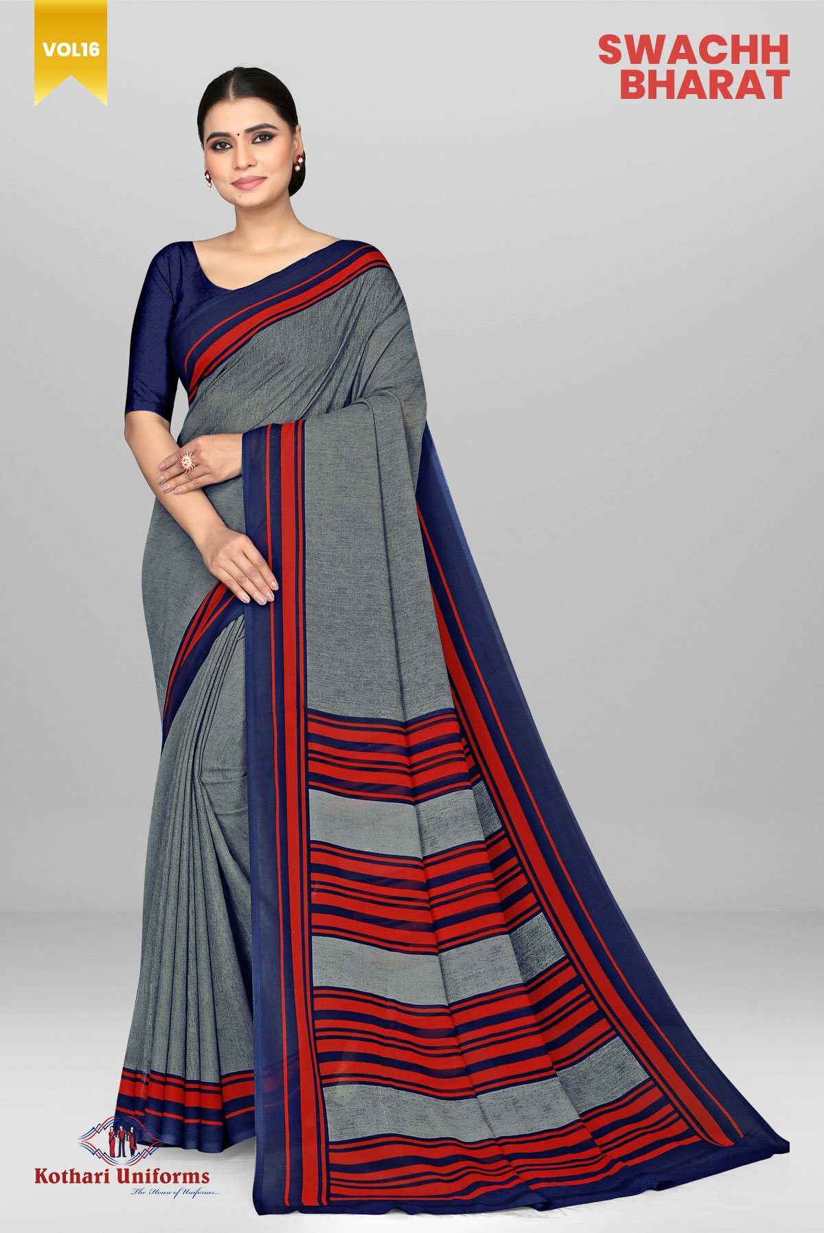 Swachh Bharat - SBW2 Combo | KOTHARI UNIFORMS | Uniform Sarees