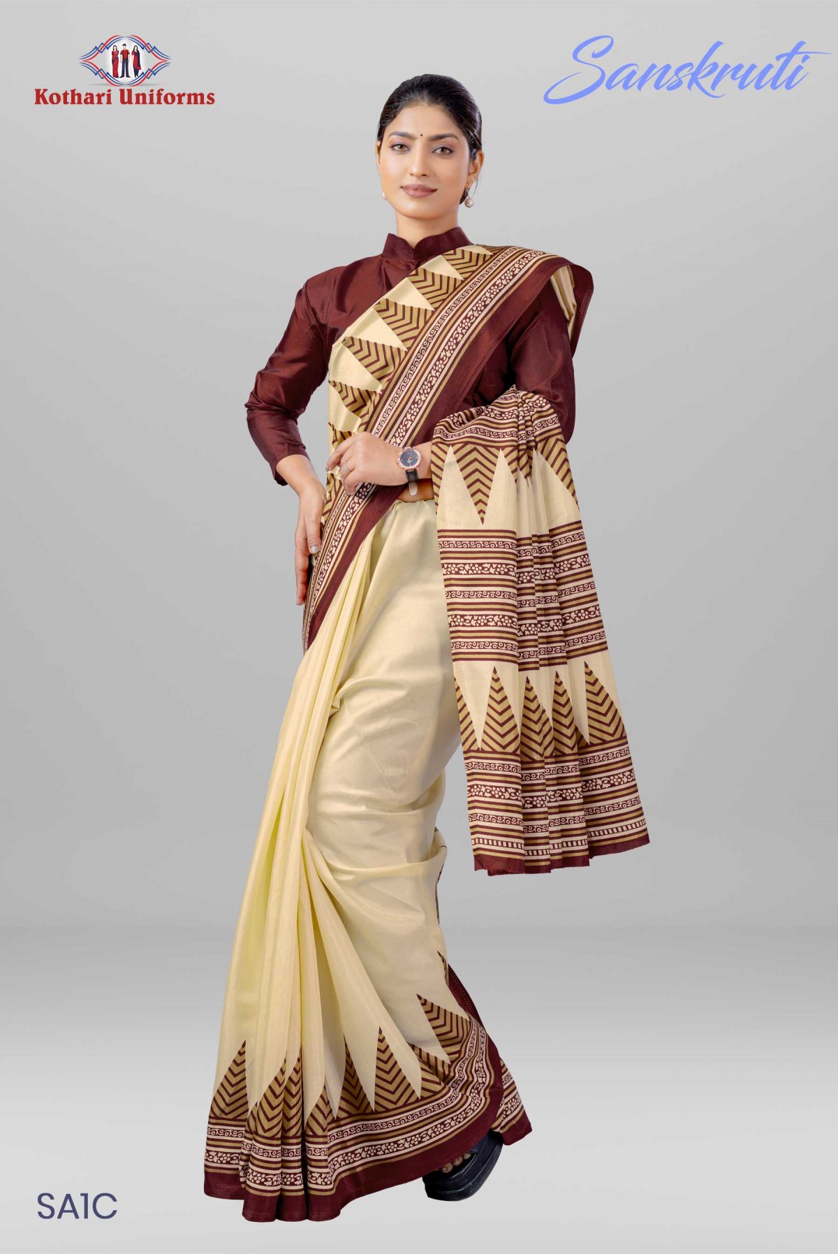 SA1C- Uniform Saree | Kothari Uniforms | Uniforms For Teachers